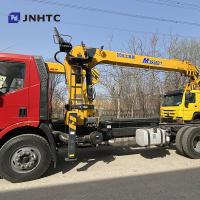 China FAW 4X2 Drive Wheel Crane Boom Truck With 6 - 10 Ton for sale