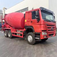 China 10 Wheels SINOTRUK HOWO Concrete Mixing Truck 6x4 Red for sale