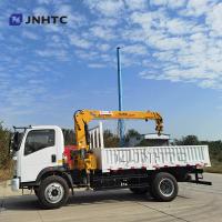 China Sinotruk Howo Homan 6 Wheel 4x2 Dropside Cargo Truck With 3.2t Crane for sale