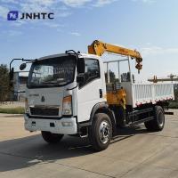 China Sinotruk Howo Homan 6 Wheel 4x2 Dropside Cargo Truck With 3.2t Crane for sale