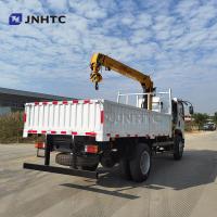 China Sinotruk Howo Homan 6 Wheel 4x2 Dropside Cargo Truck With 3.2t Crane for sale