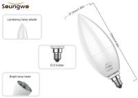 China Smart Candle Bulb Bluetooth Mesh Network APP Group Voice Control 2700k To 6500k CCT for sale