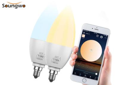 China Smart Candle Bulb Bluetooth Mesh Network APP Group Voice Control 2700k To 6500k CCT for sale
