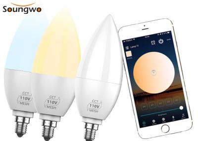 China Bluetooth LED Light Bulb RGB CCT 4W E12 E14 APP Group Control Sync Music Voice Compatible for sale