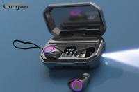 China Running Earphones Noise Cancelling Wireless Earbuds Power Bank Flashlight for sale