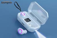 China Wireless Earbuds Bluetooth 5.0 Sports Earphones HiFi Stereo 50mAh Battery LED Display for sale
