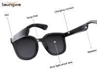 China Bluetooth Smart Glasses Sunglasses with Built-in Microphone 120mAh Battery 33g for sale