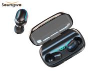 China Sweat Proof Bluetooth Wireless Earbuds 1800mAh Rechargeable Charging Case TWS Strong Bass for sale