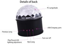 China 1200mAh Battery 6W Disco Light With Bluetooth Speaker For Party for sale