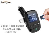 China 1.44inch LCD FM Transmitter Bluetooth Car Kit BLE5.0 Car Charger Bluetooth Adapter for sale