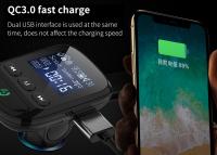 China 1.44inch LCD FM Transmitter Bluetooth Car Kit BLE5.0 Car Charger Bluetooth Adapter for sale