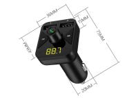 China BLE 5.0 Hands Free Car Kit FM Transmitter 5V 3.4A Wireless Handsfree Car Charger for sale