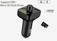 China BLE 5.0 Hands Free Car Kit FM Transmitter 5V 3.4A Wireless Handsfree Car Charger for sale