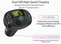 China BLE4.2 Bluetooth Handsfree Car Kit FM Transmitter With Remote CE ROHS for sale