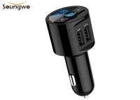China Bluetooth 5.0 FM Transmitter Car Kit Hands-Free Calling 12V-24V Dual USB 3.6A for sale
