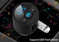 China Bluetooth 5.0 FM Transmitter Car Kit Hands-Free Calling 12V-24V Dual USB 3.6A for sale
