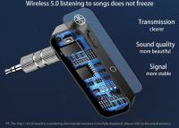 China RoHS 2.4GHz Bluetooth Car Kit Aux 0.37OZ Lightweight Bluetooth To Aux Adapter for sale