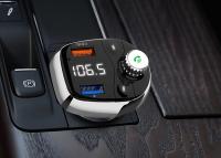 China Wireless Bluetooth Car Kit with QC3.0 Dual USB Port Hands Free Calling 12-24V for sale