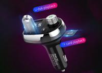 China Wireless Bluetooth Car Kit with QC3.0 Dual USB Port Hands Free Calling 12-24V for sale