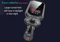 China 1.77inch Screen Bluetooth Car Kit FM Transmitter Wireless Radio Adapter 93g for sale