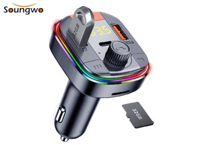 China CVC Wireless Car MP3 FM Transmitter PD QC3.0 Dual USB Car Charger 12-24V for sale
