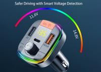 China CVC Wireless Car MP3 FM Transmitter PD QC3.0 Dual USB Car Charger 12-24V for sale