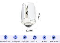 China Bluetooth LED Light Bulb Speaker E27 50W RGBW Music Sync with Remote Control for sale