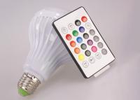 China RGBW E27 Bluetooth Speaker Light Bulb 12W 500Lm Remote Control SMD5730 for sale