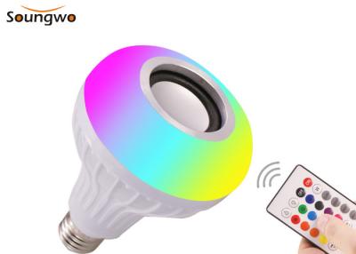 China RGBW E27 Bluetooth Speaker Light Bulb 12W 500Lm Remote Control SMD5730 for sale