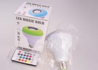 China RGBW E27 Bluetooth Speaker Light Bulb 12W 500Lm Remote Control SMD5730 for sale
