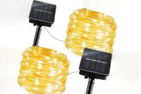 China Flexible 170MA Solar Christmas Lights 39ft Led Lamp Beads 8 Mode for sale