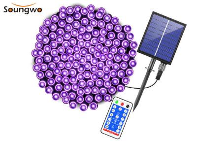 China 72ft 200 LED Solar String Light Purple SMD0603 IP65 for Halloween Decoration for sale