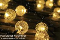 China Solar Garden Ball Lights 1200mAh Rechargeable NiMH Battery IP65 Waterproof 12m 60 LED for sale
