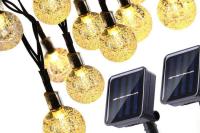 China Solar Garden Ball Lights 1200mAh Rechargeable NiMH Battery IP65 Waterproof 12m 60 LED for sale