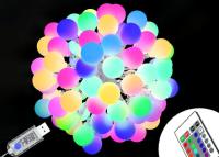 China 16 RGB Color Change Ball Lights 50pcs LED String Lights 6.5m Waterproof Outdoor Decorative for sale
