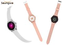 China RTL8762C Smartwatch Rose Gold Women Health Continuous Auto Heart Rate Monitor BLE 5.0 1.1 Inch for sale