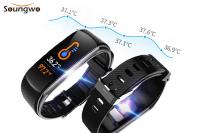China Smart Bluetooth Bracelet W91 with Temperature Heart Rate Monitor IP67 Waterproof 90mAh Battery for sale