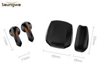 China Wireless Gaming Earphone 13mm Large Loudspeaker Stereo Sound With Charging Case for sale