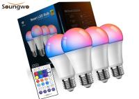 China WiFi Bluetooth Smart Light Bulb 9W E26 800lm RGB CCT Voice Control Compatible Alexa Google for sale
