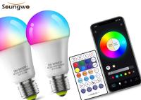 China WiFi Bluetooth Smart Light Bulb 9W E26 800lm RGB CCT Voice Control Compatible Alexa Google for sale