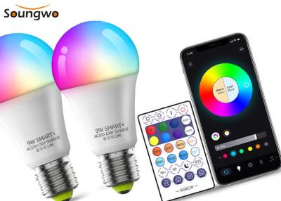 China WiFi Bluetooth Smart Light Bulb 9W E26 800lm RGB CCT Voice Control Compatible Alexa Google for sale