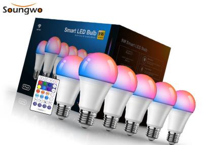 China 9W WiFi Bluetooth Mesh Smart LED Light Bulb RGB CCT Dimmable E26 800lm for sale