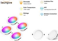 China Smart Downlight 15W 1200LM Bluetooth Mesh RGB+CCT Music Sync LED Recessed Light 6 Inch for sale