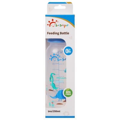 China Standard 250ml 8oz PP Newborn Baby Feeding Bottle Pink Blue Green for sale