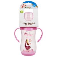 China 9oz 260ml PP Wide Neck Arc Baby Feeding Bottle Phthalate Free for sale