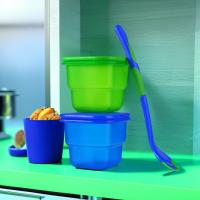 China 2pcs BPA Free Airtight Plastic Baby Food Storage Container With Spoon for sale