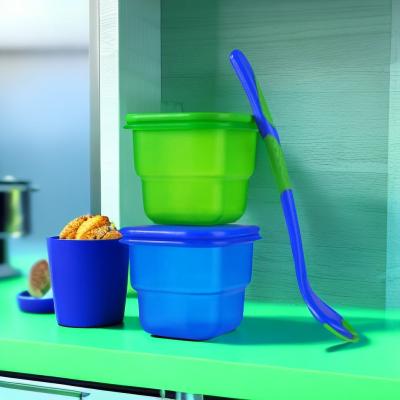 China 2pcs BPA Free Airtight Plastic Baby Food Storage Container With Spoon for sale