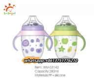China Leak Proof Polypropylene Baby Bottles Blue Pink Green Color for sale