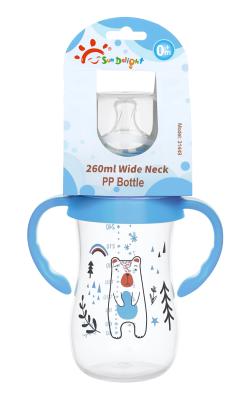 China 9 oz/ 260 ml PP Wide Neck Baby Feeding Bottle for sale