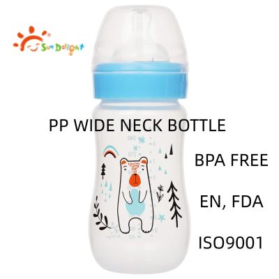 China BPA-free Plastic Newborn Baby Feeding Bottle With 260 Ml Capacity And Leak Proof Design for sale